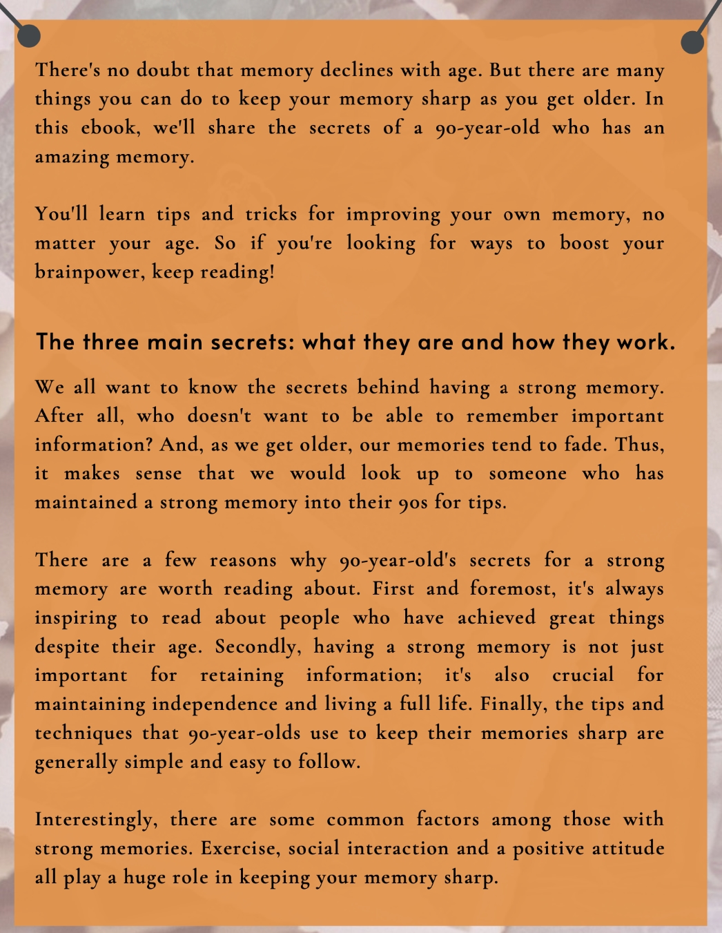 90-year Old Share Secrets For A Strong Memory - Familyshealth.org